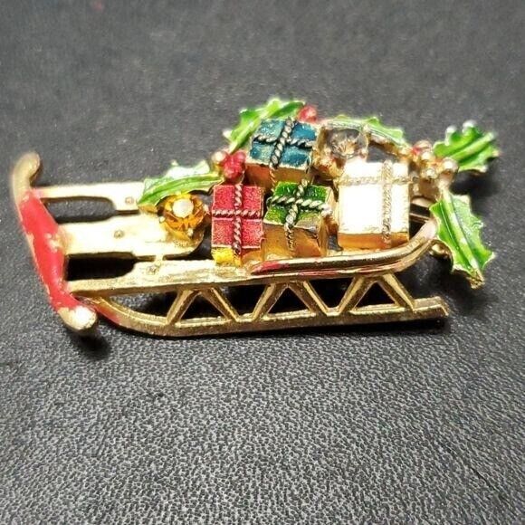 Albert Weiss | Jewelry | Vintage Weiss Holiday Sled Brooch | Poshmark